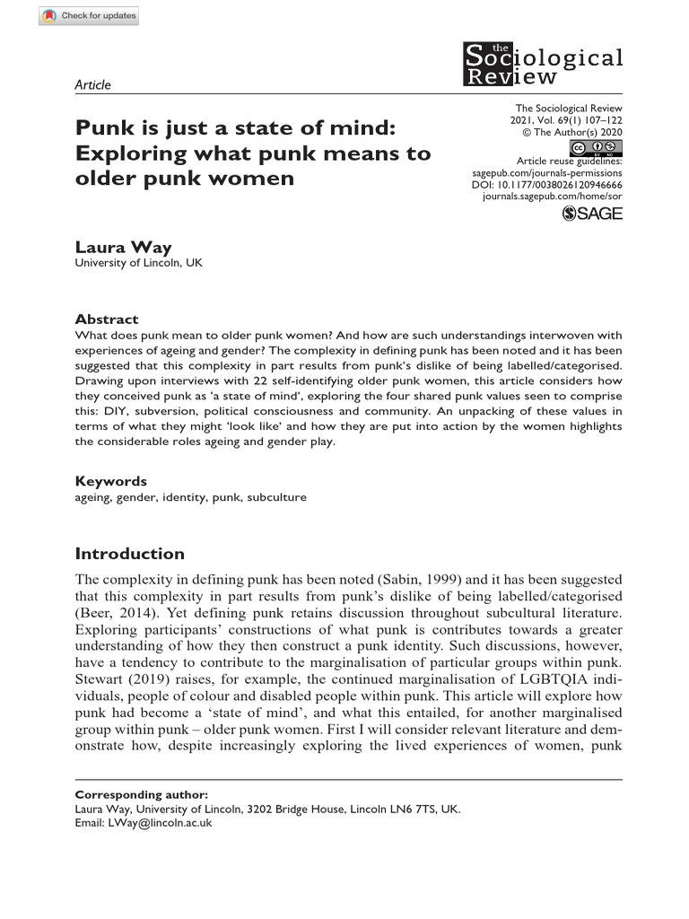 Way. Punk Is Just A State of Mind | PDF | Masculinity | Do It Yourself