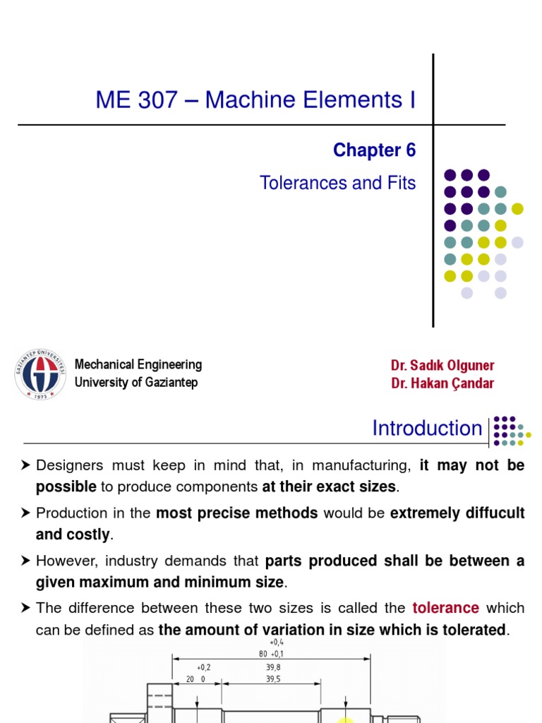 CHP 6 - Tolerances and Fits | PDF | Engineering Tolerance | Metrology