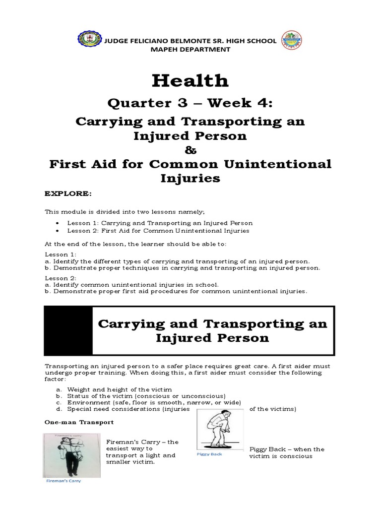 Health Week 4 - 3rd Quarter | PDF | First Aid | Fracture
