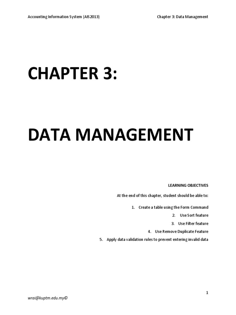 Chapter 3 Data Management Pdf Computer File Databases