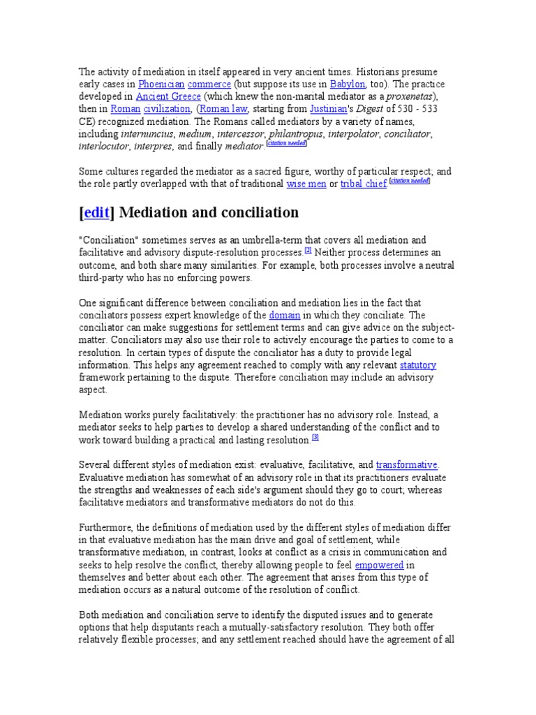 History and Benefits of Mediation | PDF | Mediation | Alternative ...