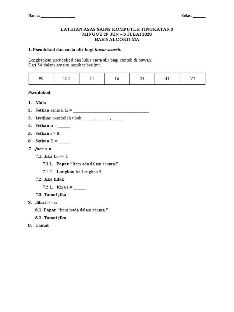 Latihan Asas Sains Komputer Tingkatan 3 PKP | PDF