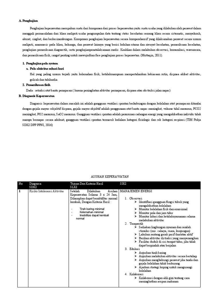 ASUHAN KEPERAWATAN Keletihan | PDF