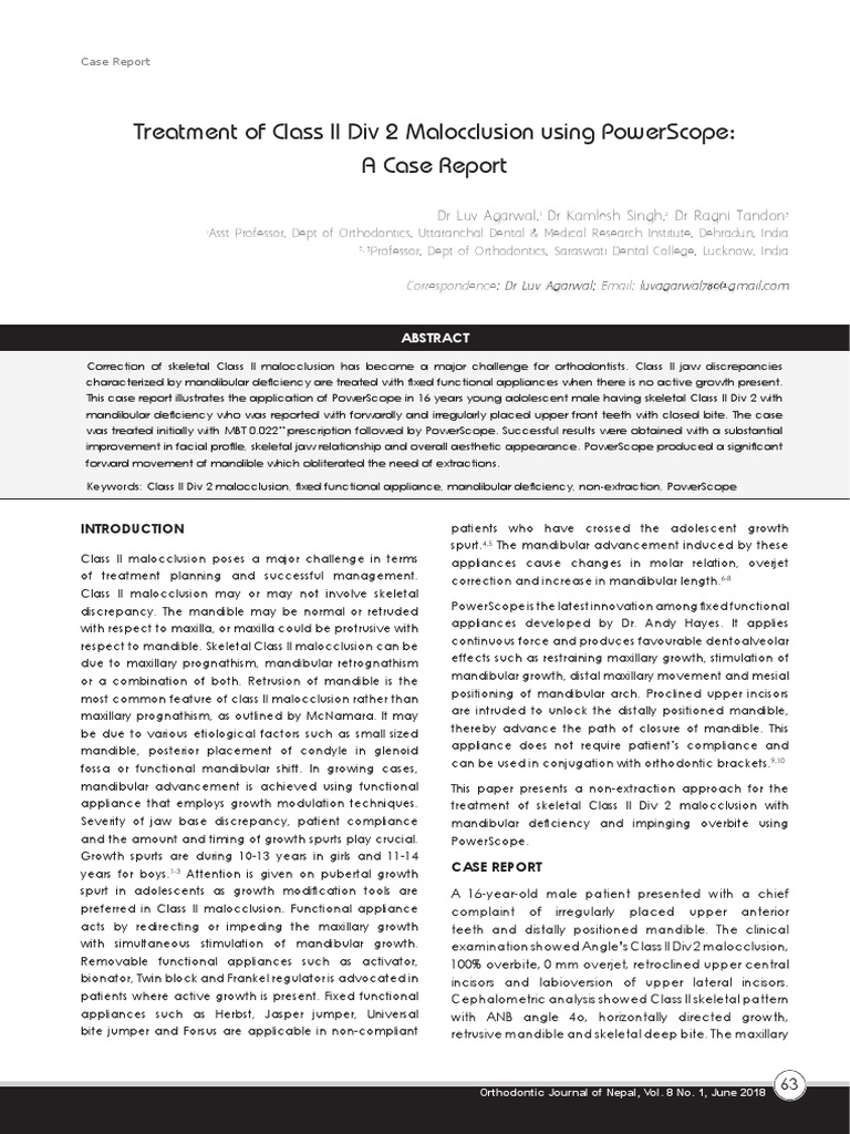 Orthodontic Solutions for Class II | PDF | Human Head And Neck | Animal ...