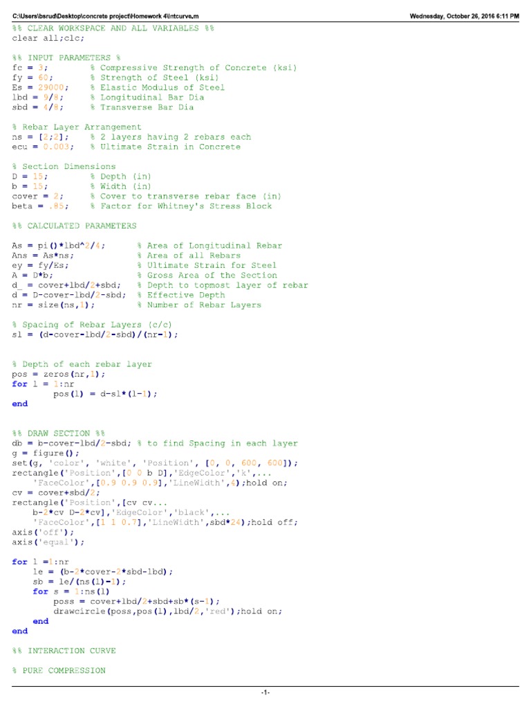 Matlab Code To Plot Interaction Diagram | PDF