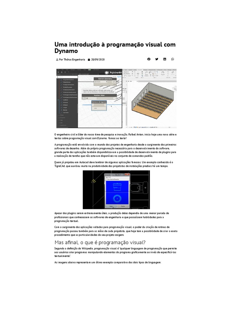 Uma Introdução À Programação Visual Com Dynamo - Thórus | PDF ...