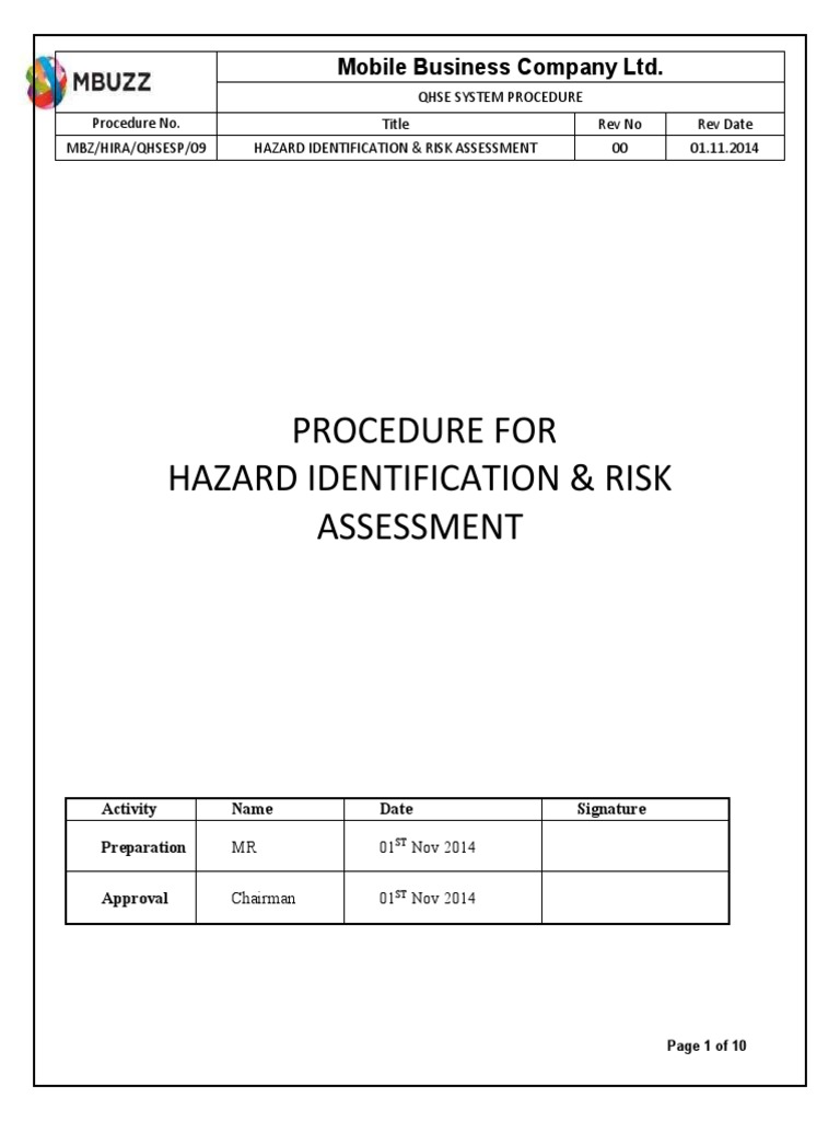 9 Hazard Identification Risk Assessment | PDF | Risk Assessment | Hazards