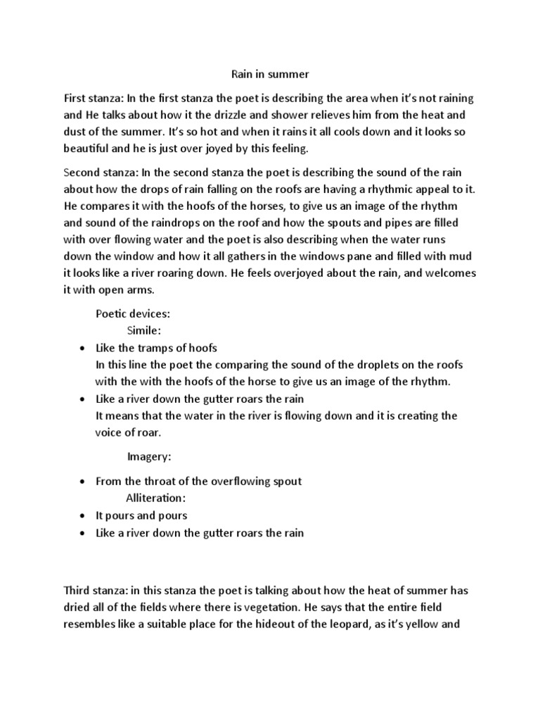 Rain in Summer | PDF | Rain | Happiness