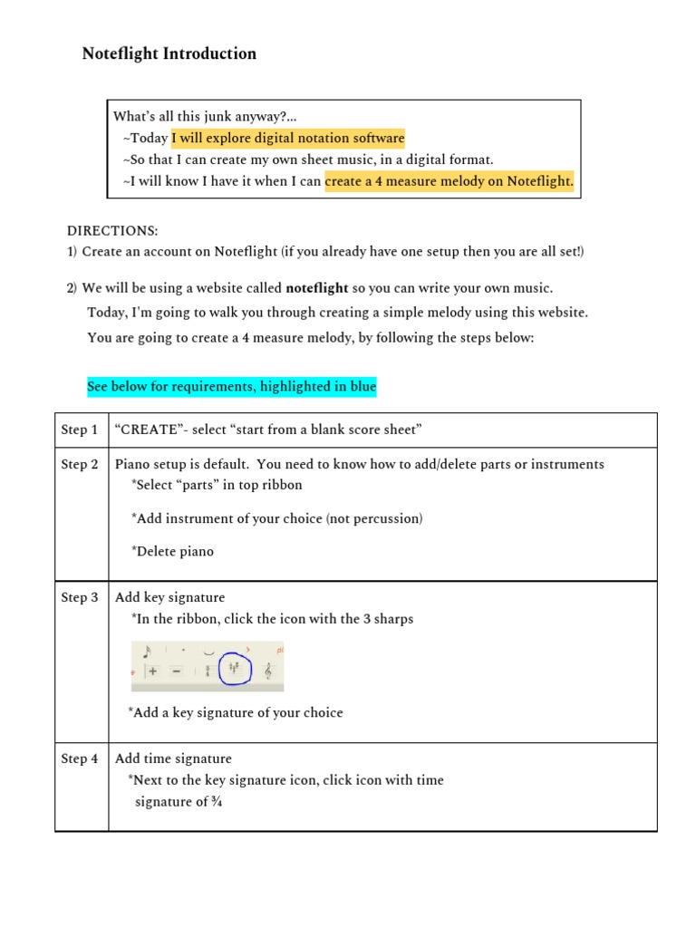 Noteflight Melody Creation Guide | PDF | Home & Garden