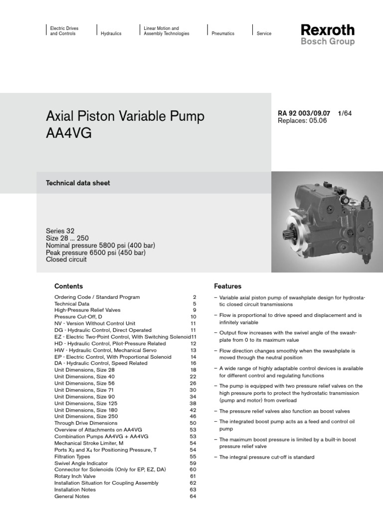 Rexroth AA4VG | PDF | Gases | Gas Technologies