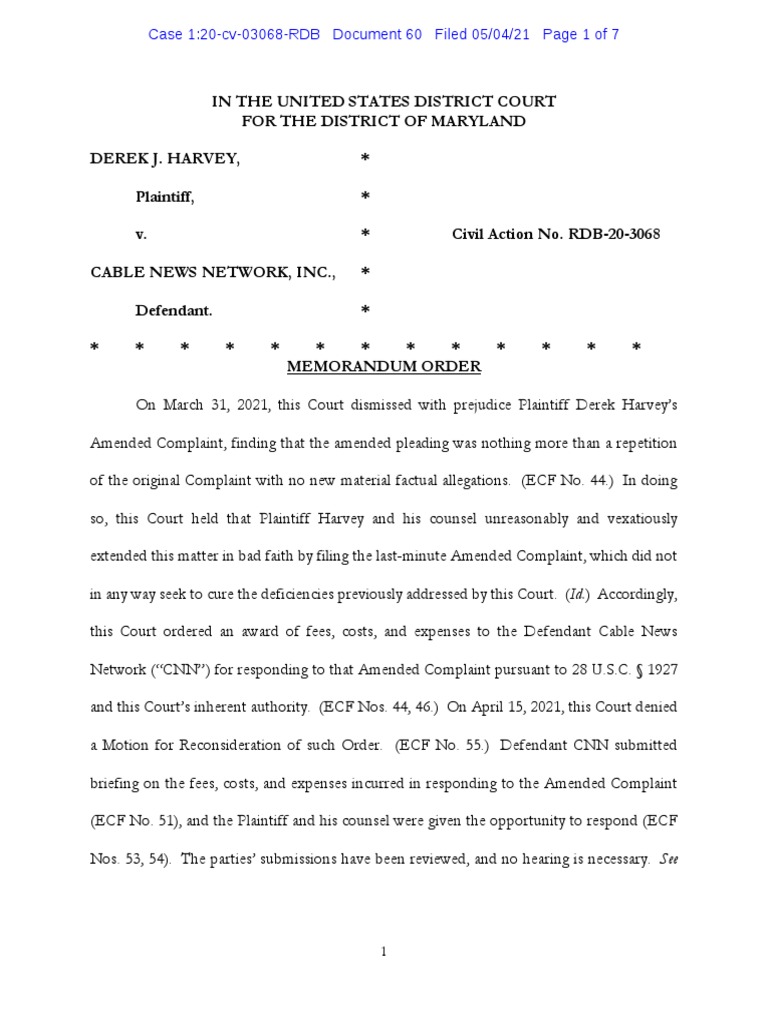 Steven Biss Ruling | PDF | Complaint | Attorney's Fee