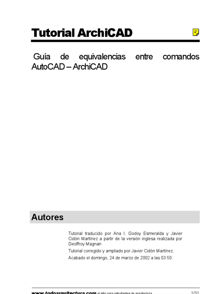 Tutorial - AutoCAD-ArchiCAD | Point And Click | Window (Computing)