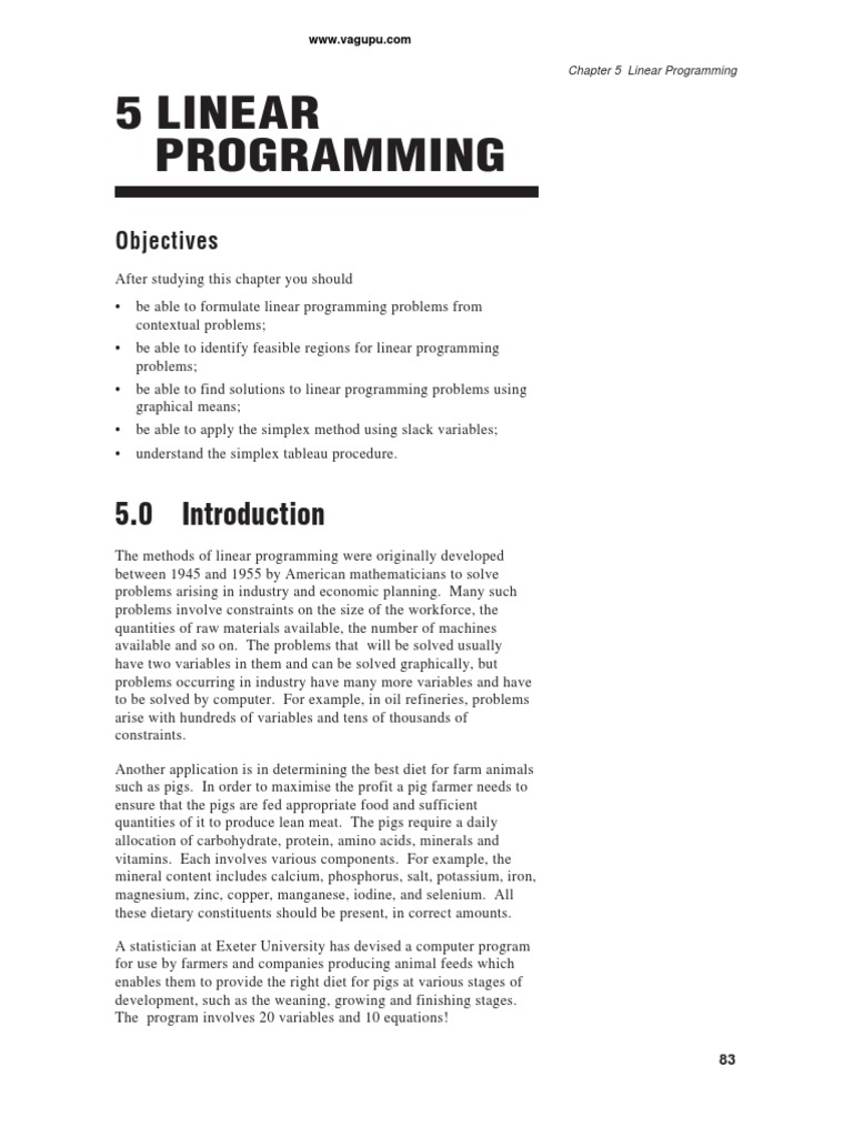 5 Linear Programming: Objectives | PDF | Linear Programming | Teaching ...