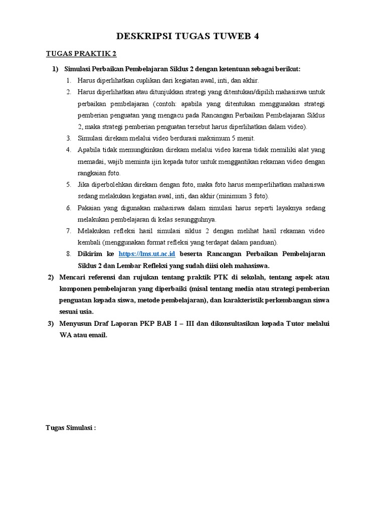 Form Tugas Tuweb 4 | PDF