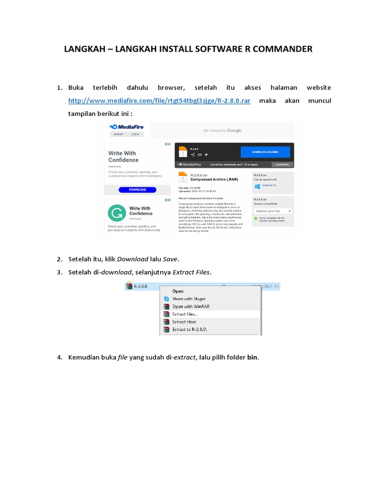 Manual Book Cara Instal Aplikasi R Commander | PDF