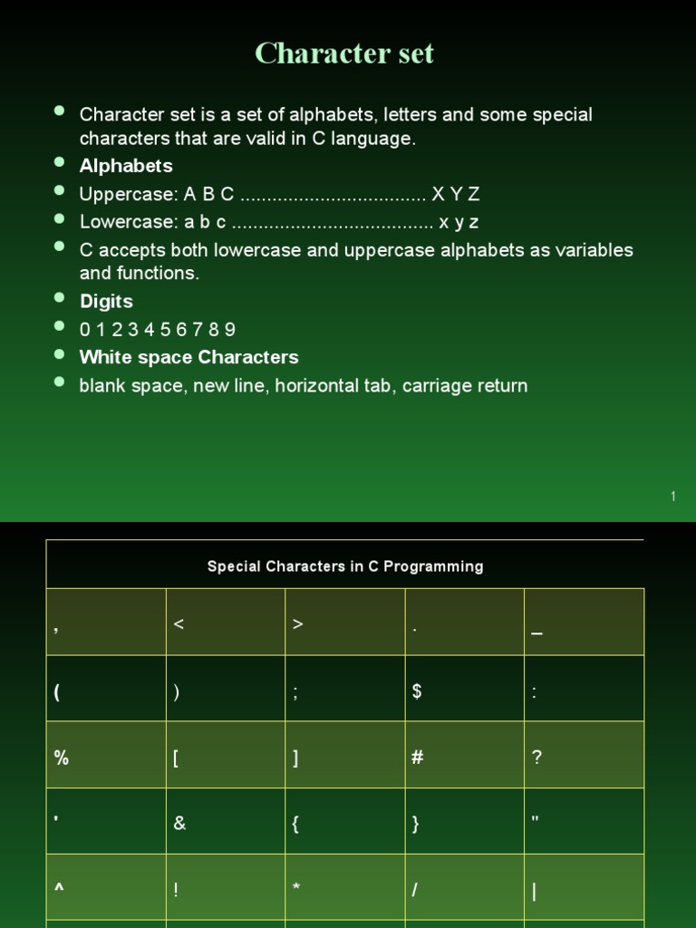 Character Set & Identifiers | PDF | Data Type | Integer (Computer Science)