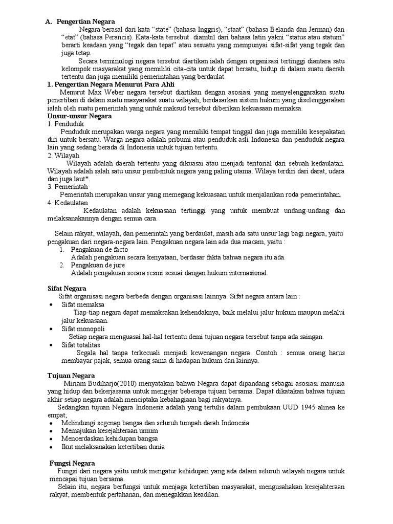 Pengertian Negara | PDF