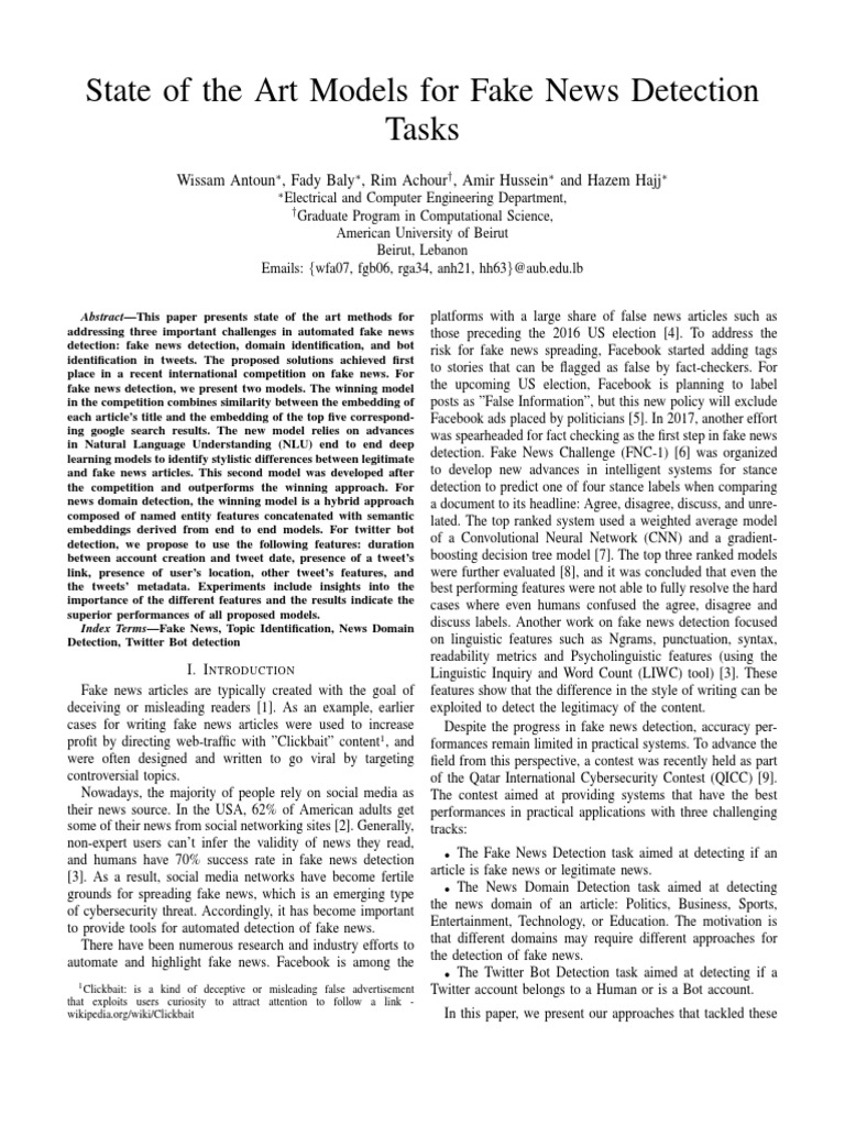 Fake News Detection | Download Free PDF | Fake News Website | Deep Learning