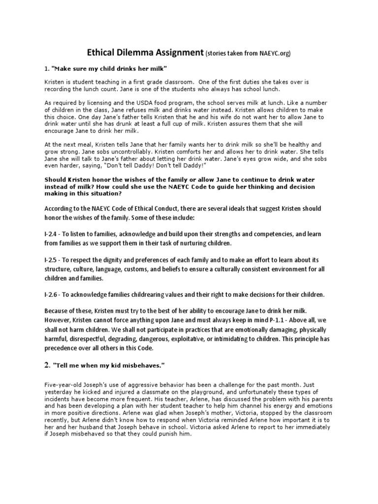 Ethical Dilemma Assignment | PDF | Confidentiality | Family