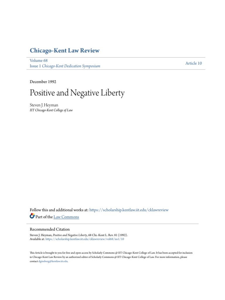 Positive and Negative Liberty | PDF | Roe V. Wade | Liberty