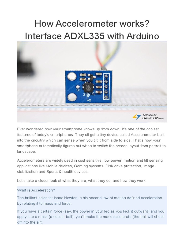How Accelerometer Works | PDF | Accelerometer | Microelectromechanical ...