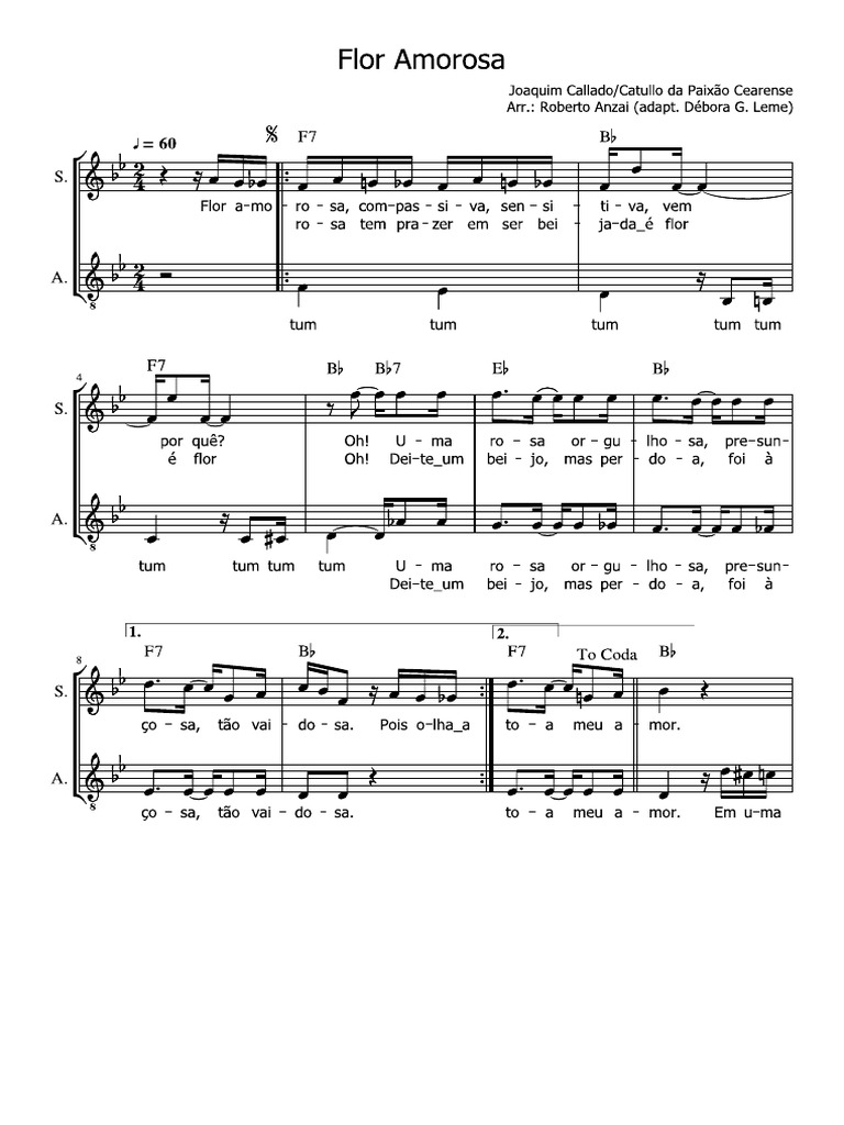 Flor Amorosa - Partitura 2v | PDF