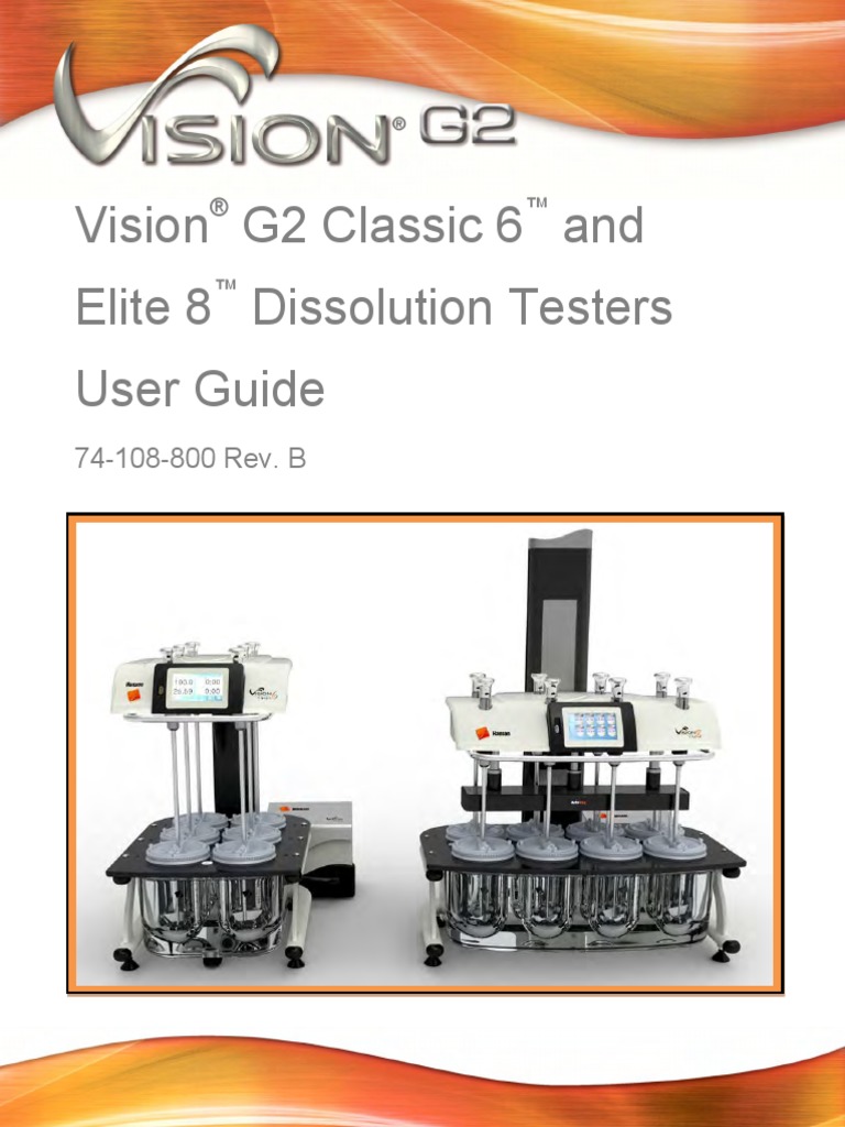 Vision G2 Classic 6 and Elite 8 Dissolution Testers User Guide | PDF ...