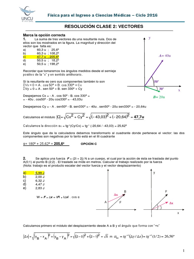 Ejercicios Resueltos Vectores | PDF | Vector Euclidiano | Álgebra abstracta