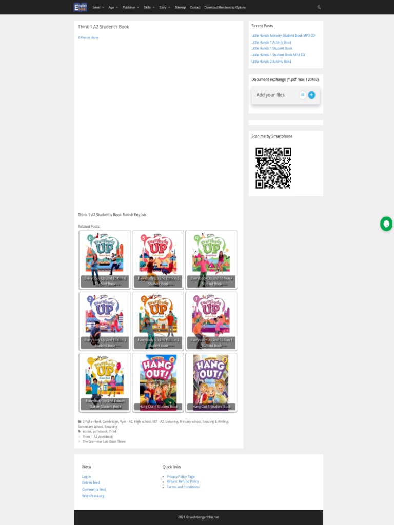 Think 1 A2 Student's Book PDF Ebook Audio CD Download | PDF | Online ...