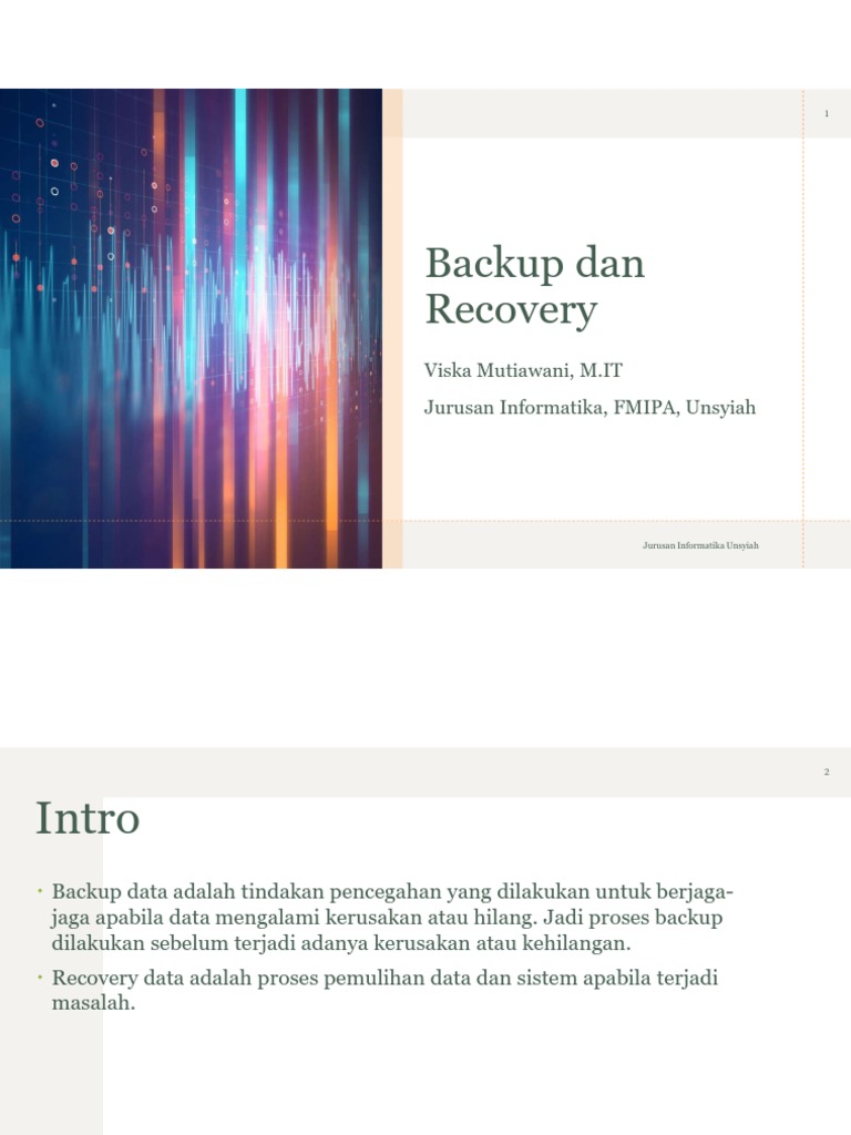 Backup dan Recovery Data Transaksi | PDF | Komputer
