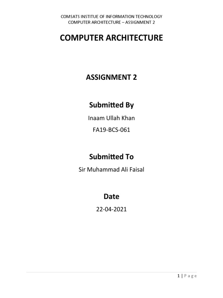 CA Assignment 2 | PDF | Central Processing Unit | Computer Architecture