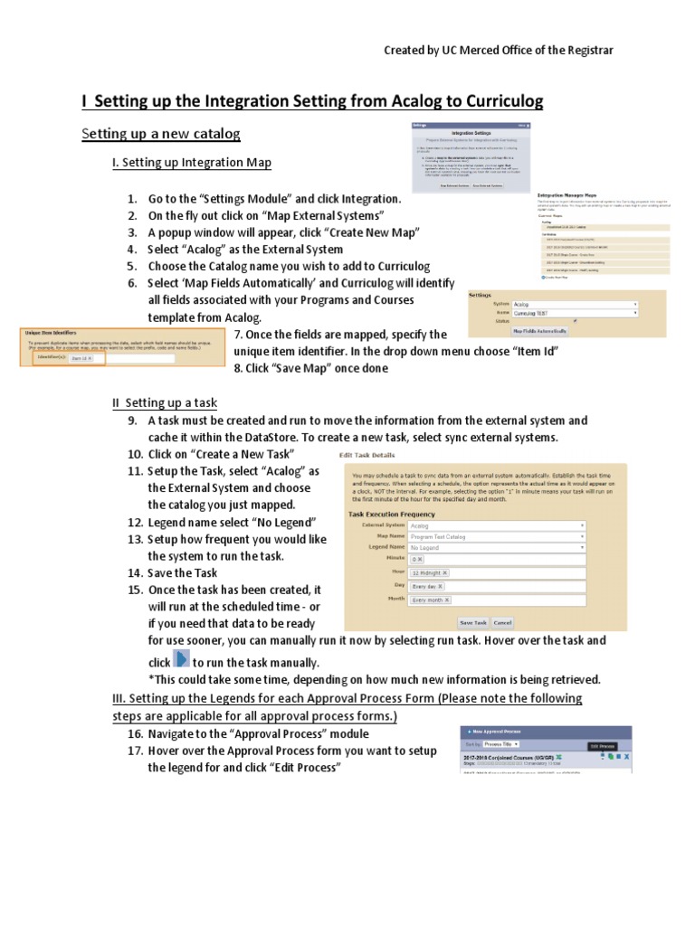 Setting Up The Integration Setting Between The Catalog and Curriculog | PDF | Computer Science ...