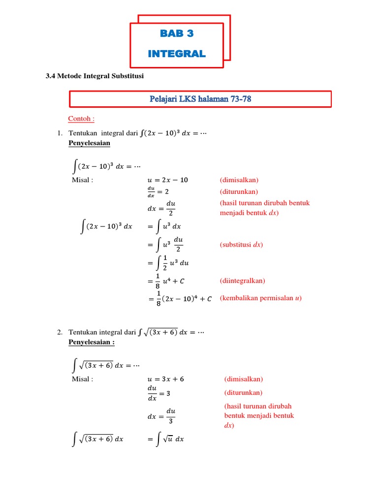 Integral Substitusi | PDF