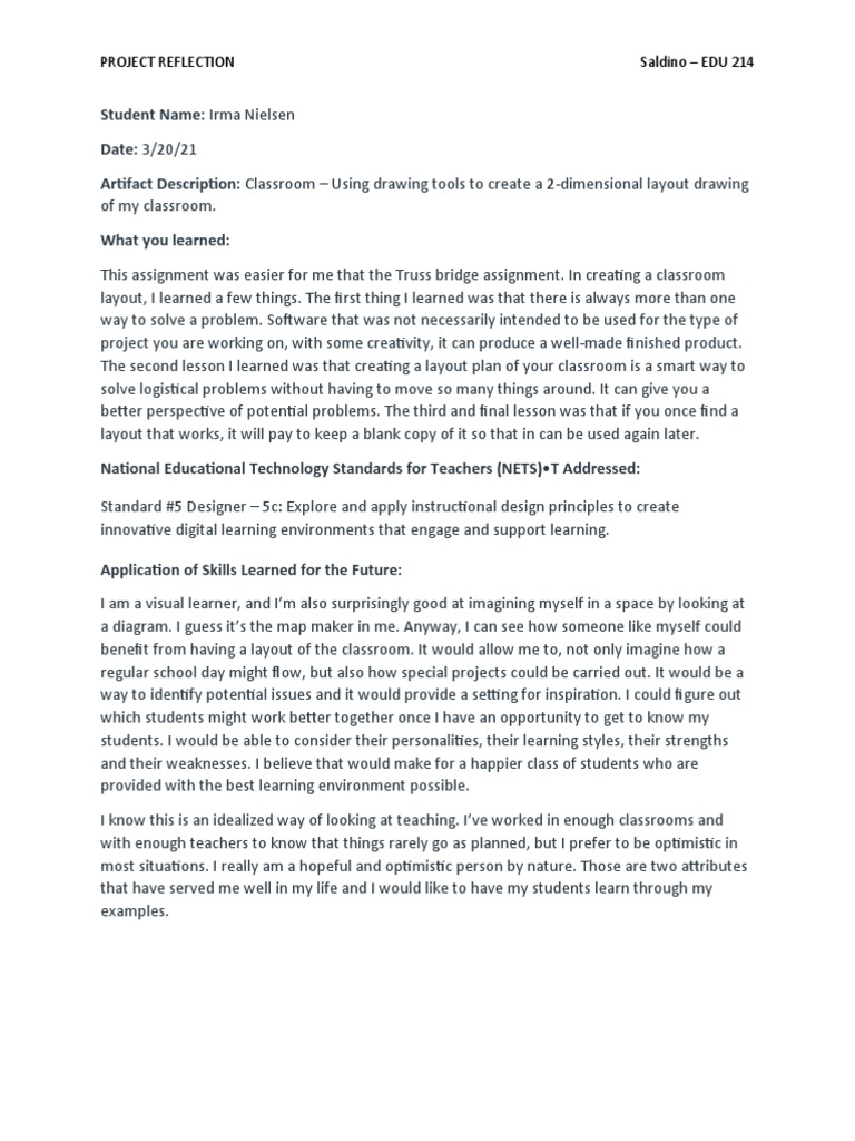Classroom Reflection | PDF | Classroom | Page Layout