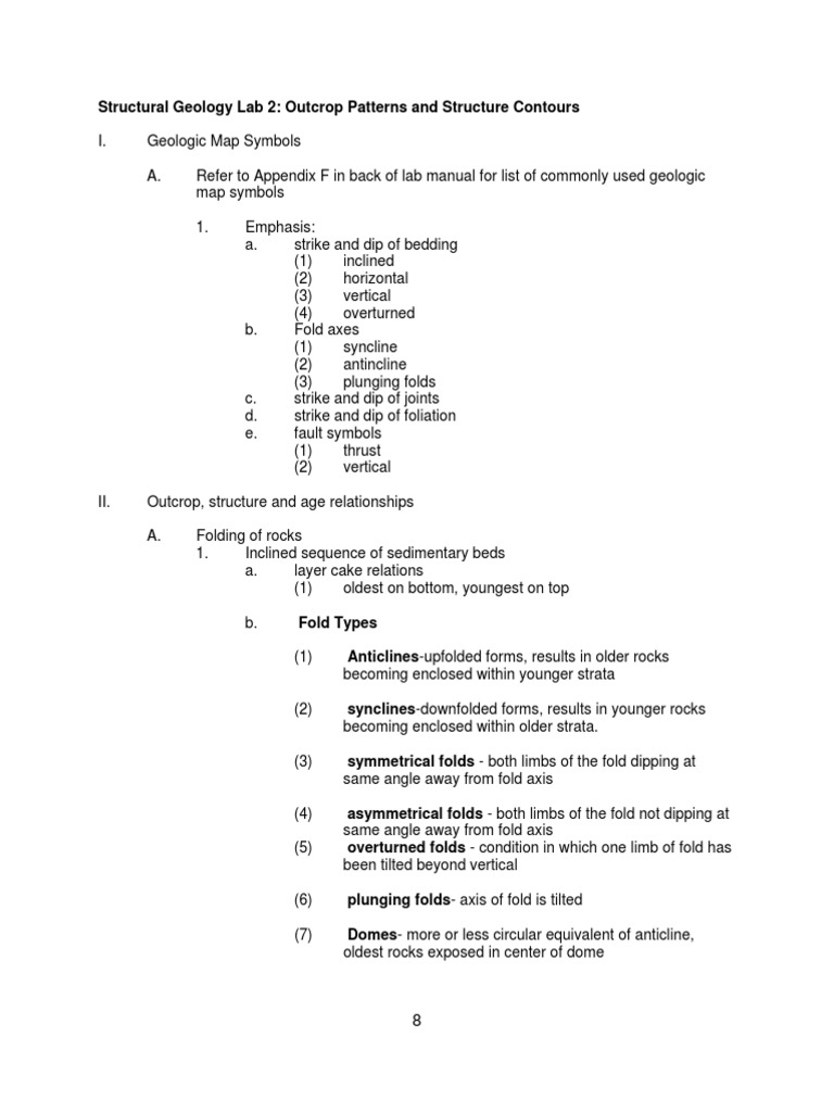 Outcrop Patterns & Structure Contours | PDF | Contour Line | Geology