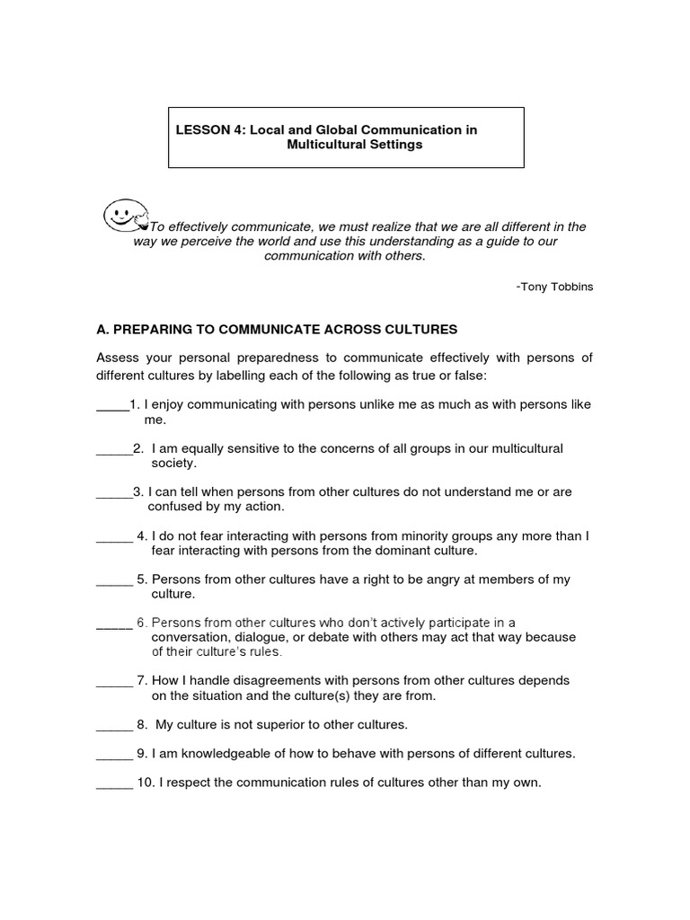 Multicultural Communication Strategies | PDF | Nonverbal Communication ...