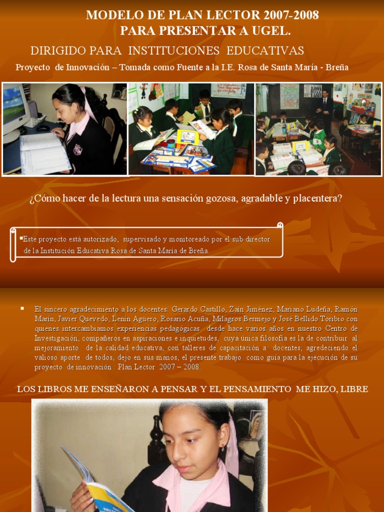 Modelo de Plan Lector 2007-2008 | PDF | Comprensión lectora | Cognición