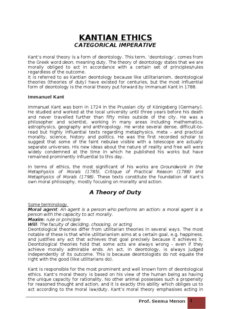 Categorical Imperative | Immanuel Kant | Utilitarianism