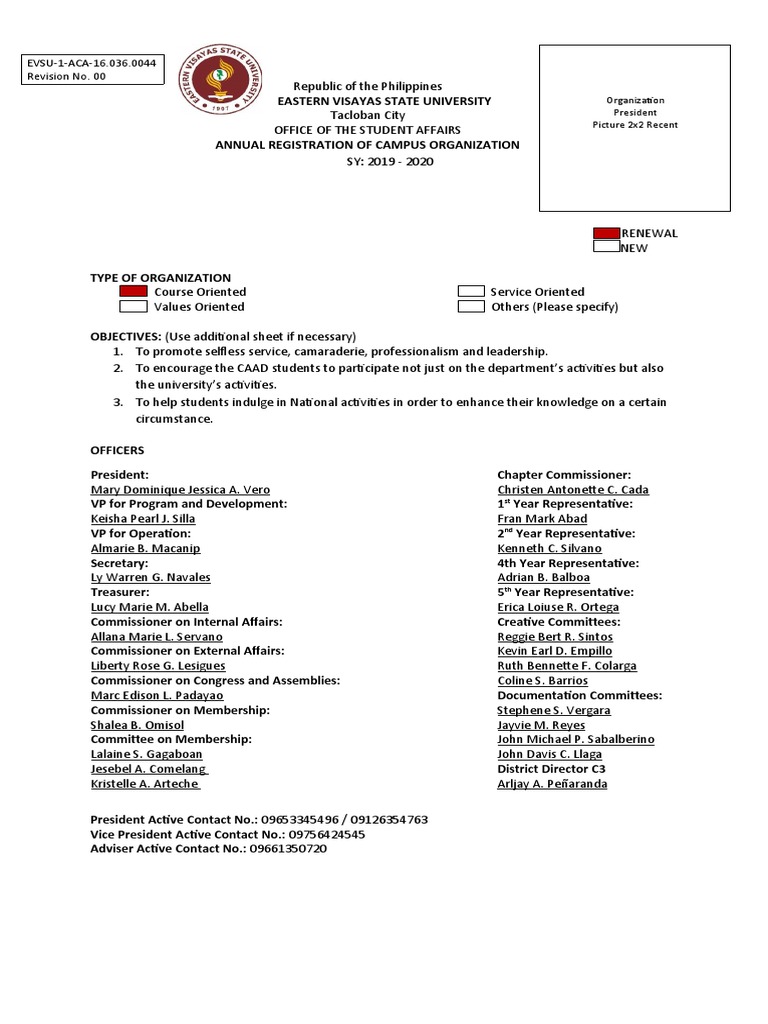 Annual Registration Form | PDF