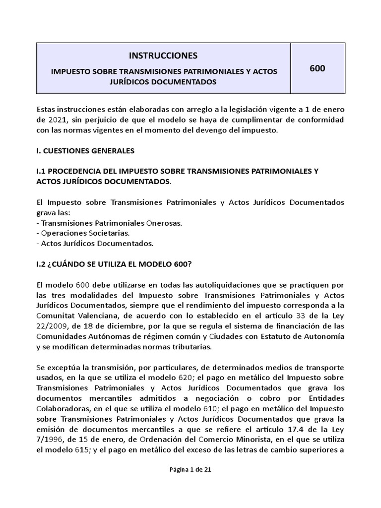 Instrucciones Modelo 600 | PDF | Sociedad de responsabilidad limitada | Impuestos
