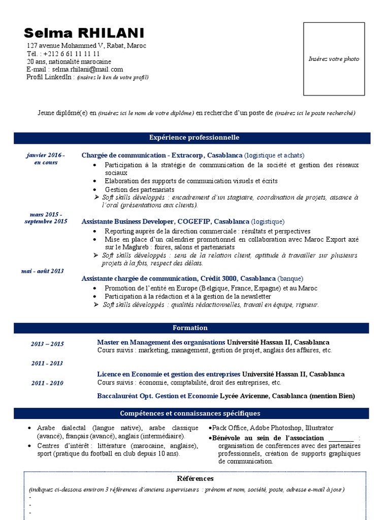 CV - CV Sample 1 | PDF | Casablanca | Maroc