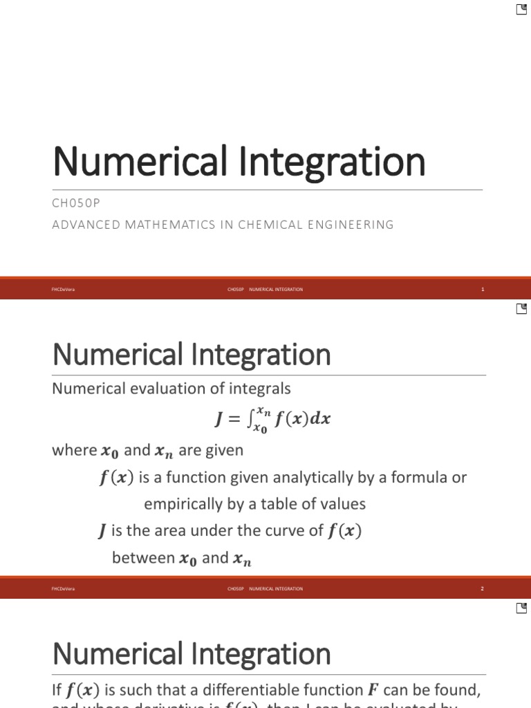 9.2 Numerical Integration | PDF | Computational Science | Integral