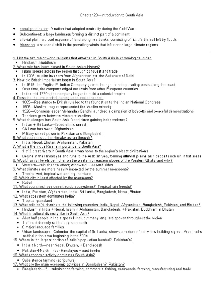 Overview of South Asia's Geography and History | PDF | South Asia | Asia