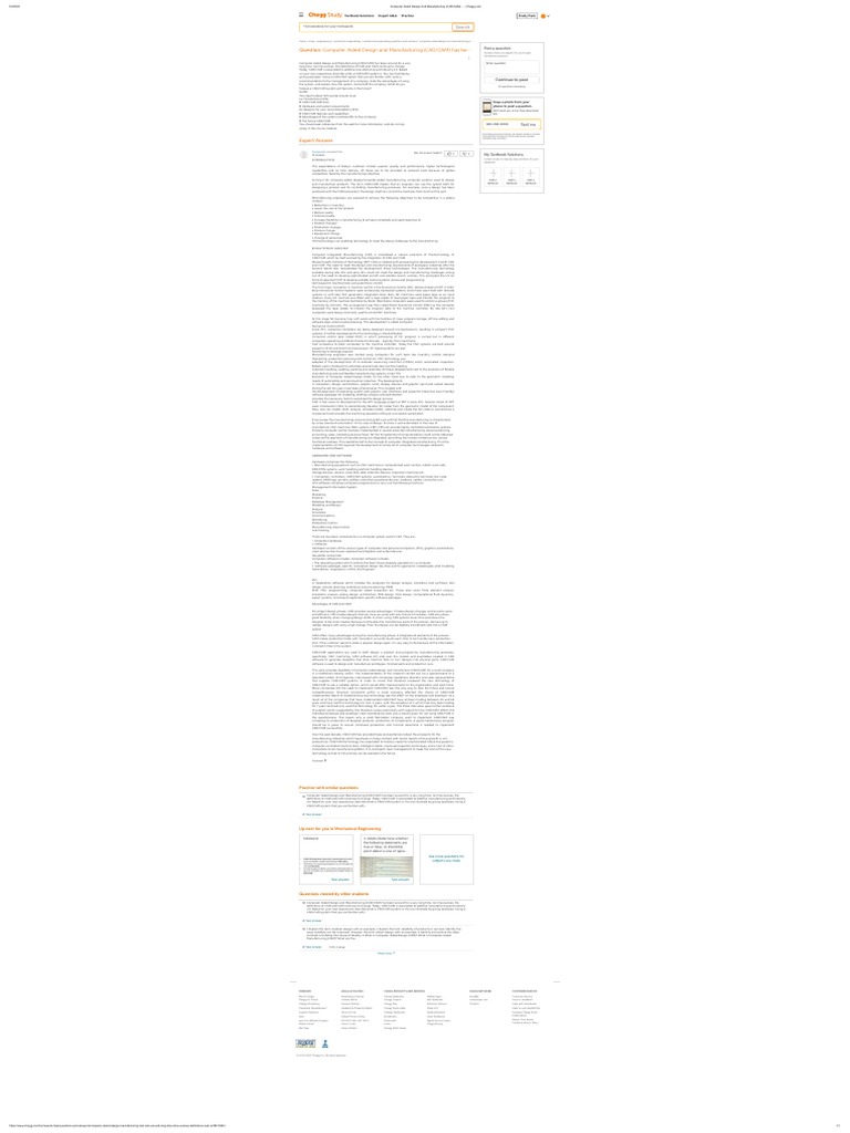 Computer Aided Design and Manufacturing (CAD - CAM) ... | PDF ...
