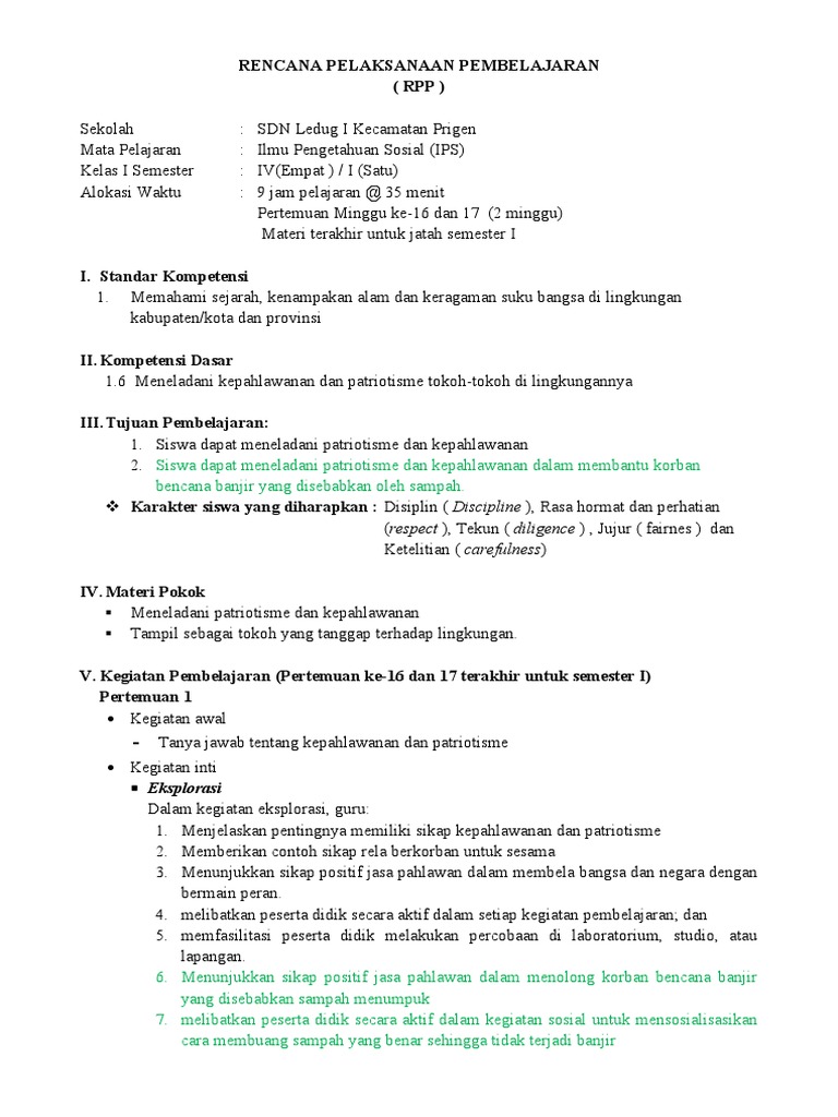 Rencana Pelaksanaan Pembelajaran Ips PLH | PDF | Karier & Perkembangan