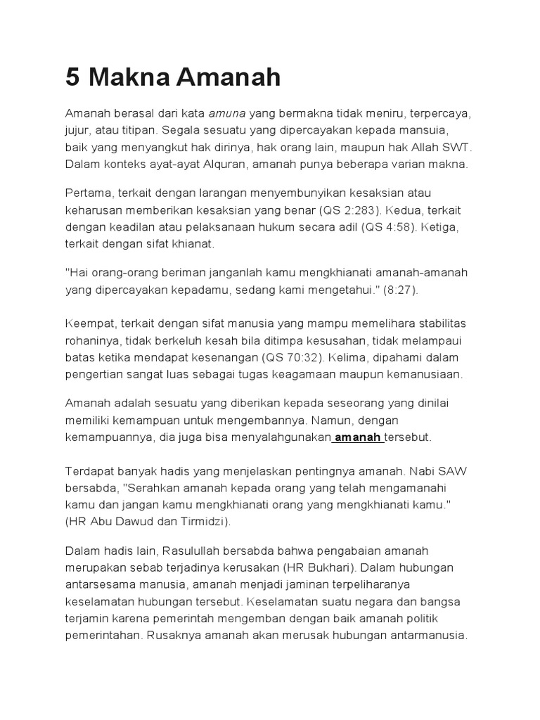 AMANAH | PDF