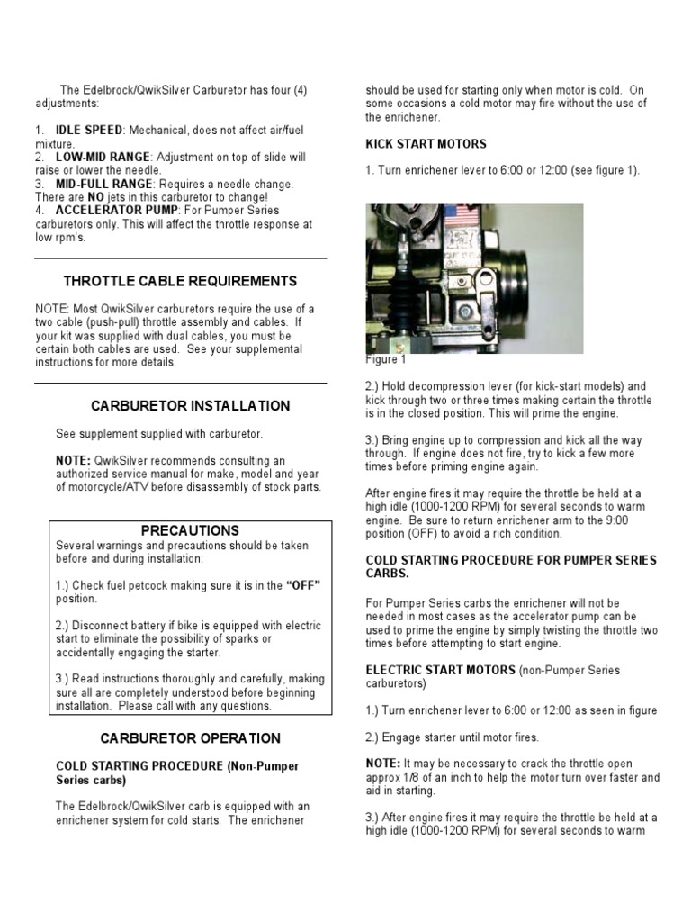 Edelbrock Jetting Tunning Quiksilver | Download Free PDF | Carburetor ...