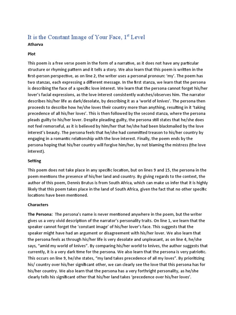 It Is The Constant Image of Your Face - 1st Level | PDF | Encyclopædia ...