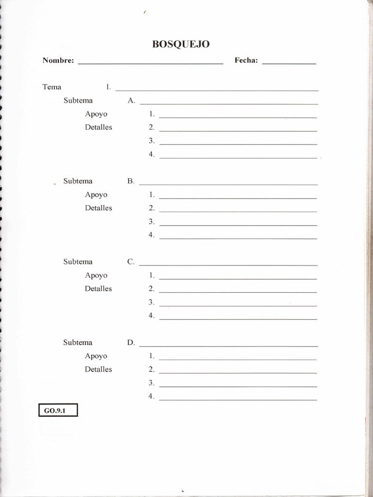 Bosquejo de Un Texto | PDF