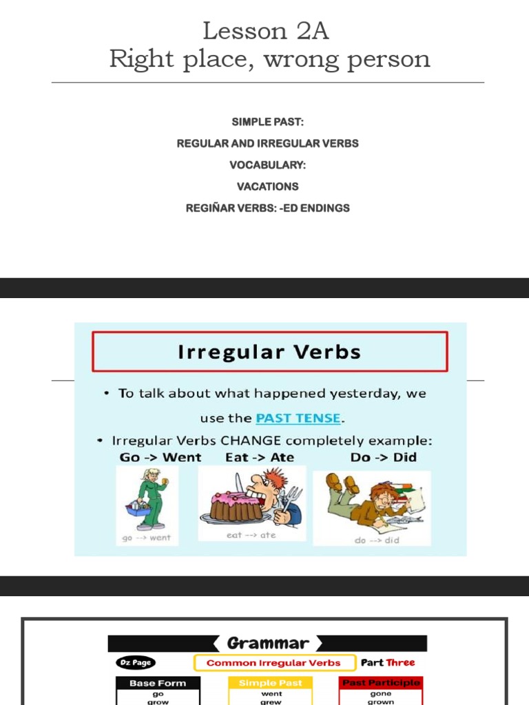 Lesson 2A Irregular Verbs | PDF